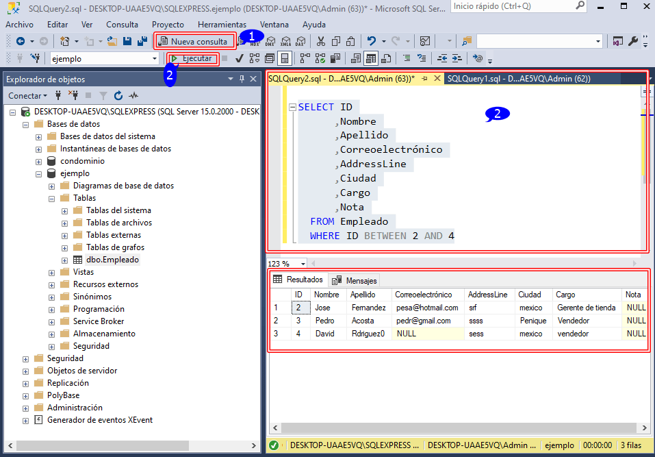 SQL BETWEEN Recupera Rango De Valores Sqlserverdb
