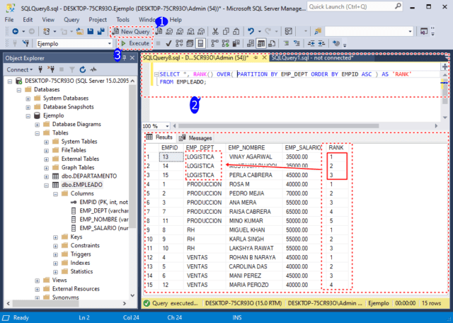 SQL server row number: Número de fila - Sqlserverdb